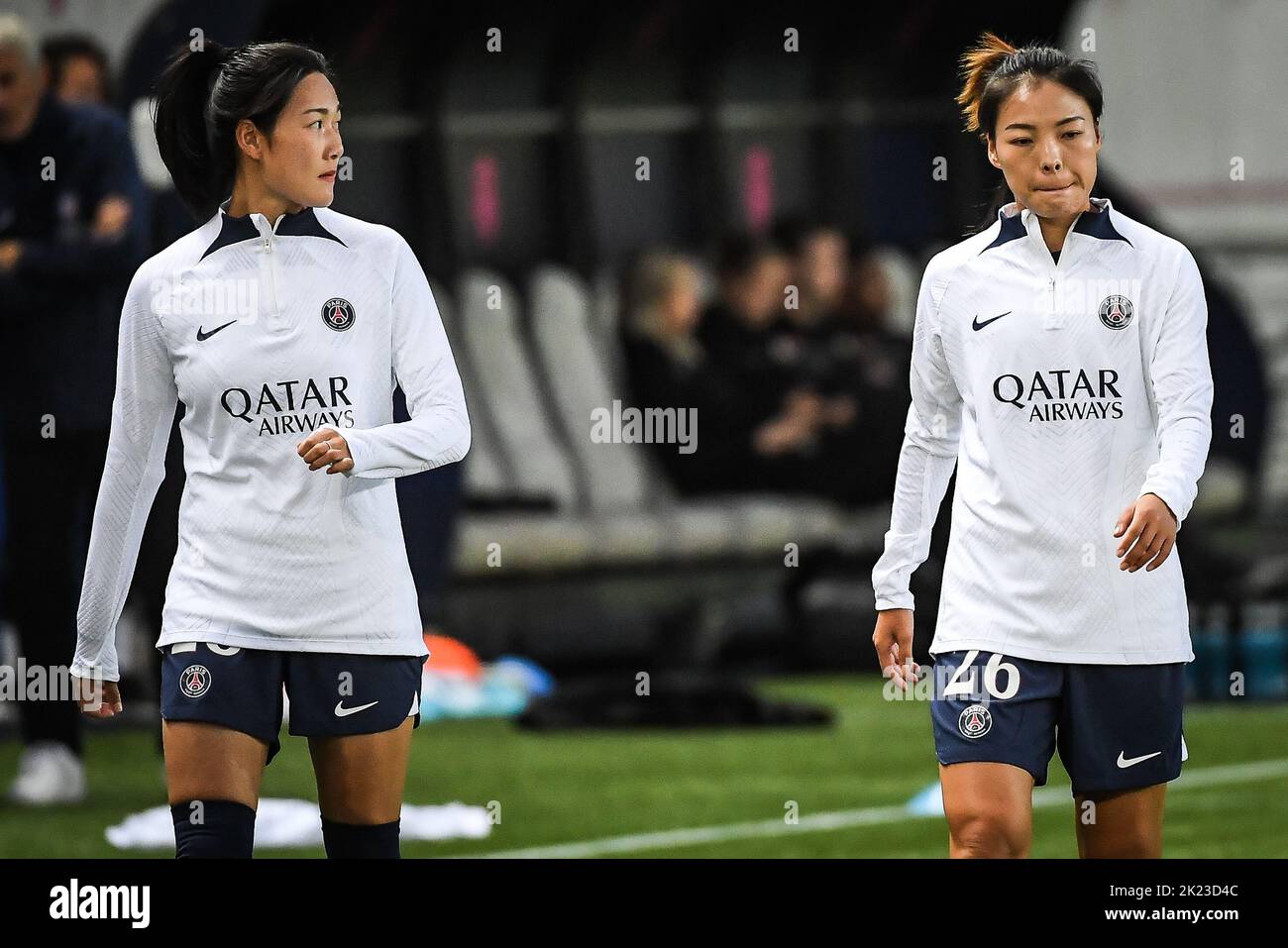 Paris, France, France. 21st Sep, 2022. Li MENGWEN of PSG and Yang LINA ...