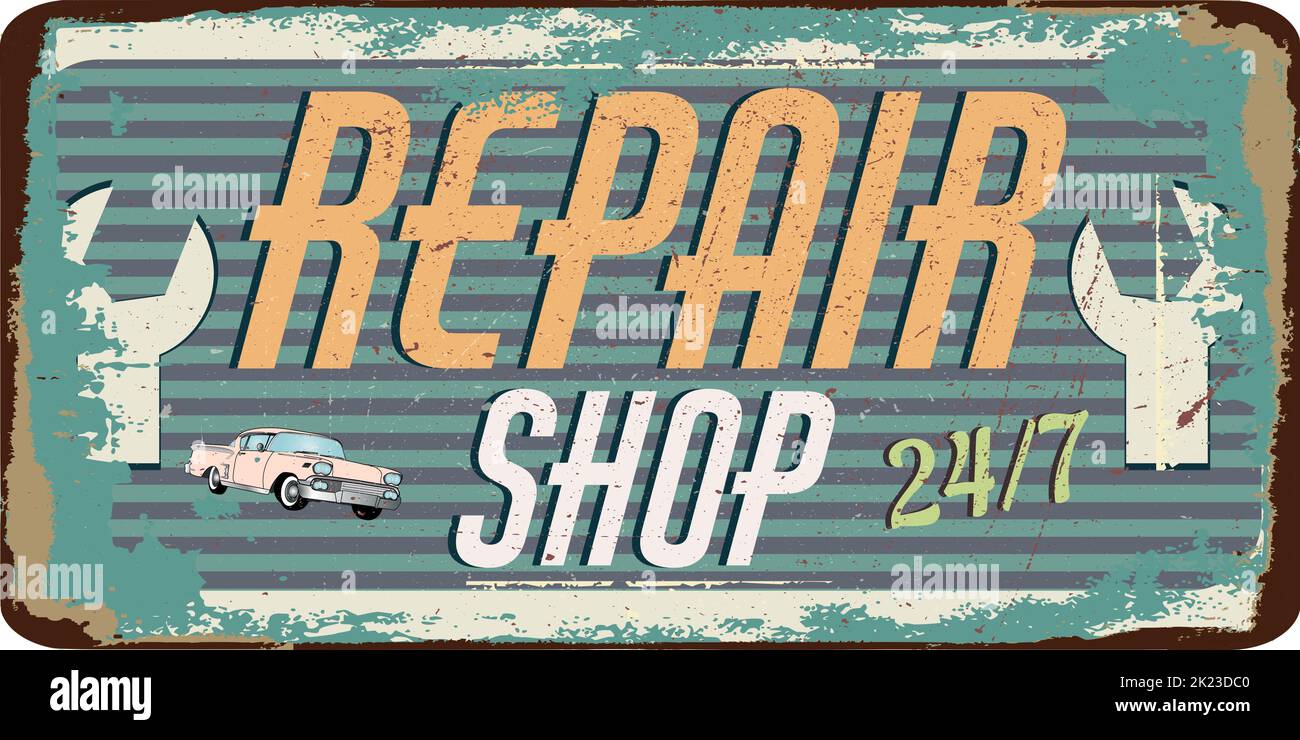 1960s car part shop Stock Vector Images - Alamy