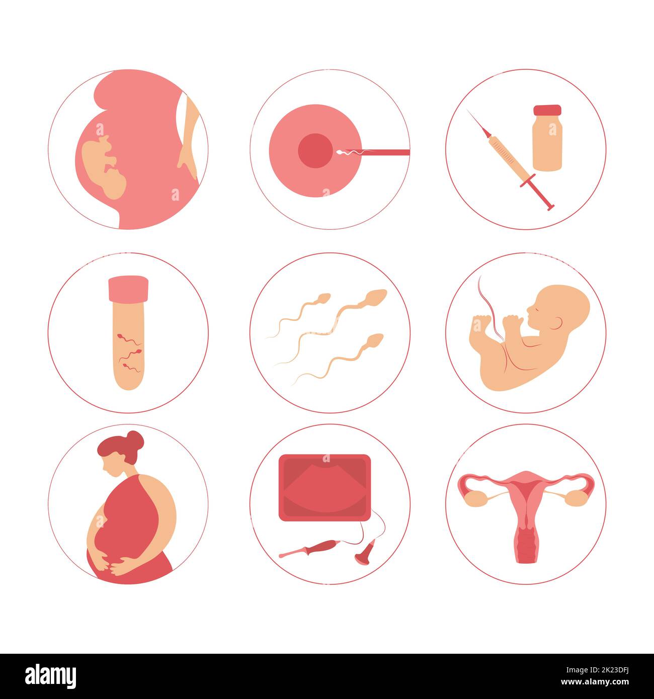 Motherhood set. Woman fertility icon set. Obstetrics signs collection ... Motherhood set. Woman fertility icon set. Obstetrics signs collection ...