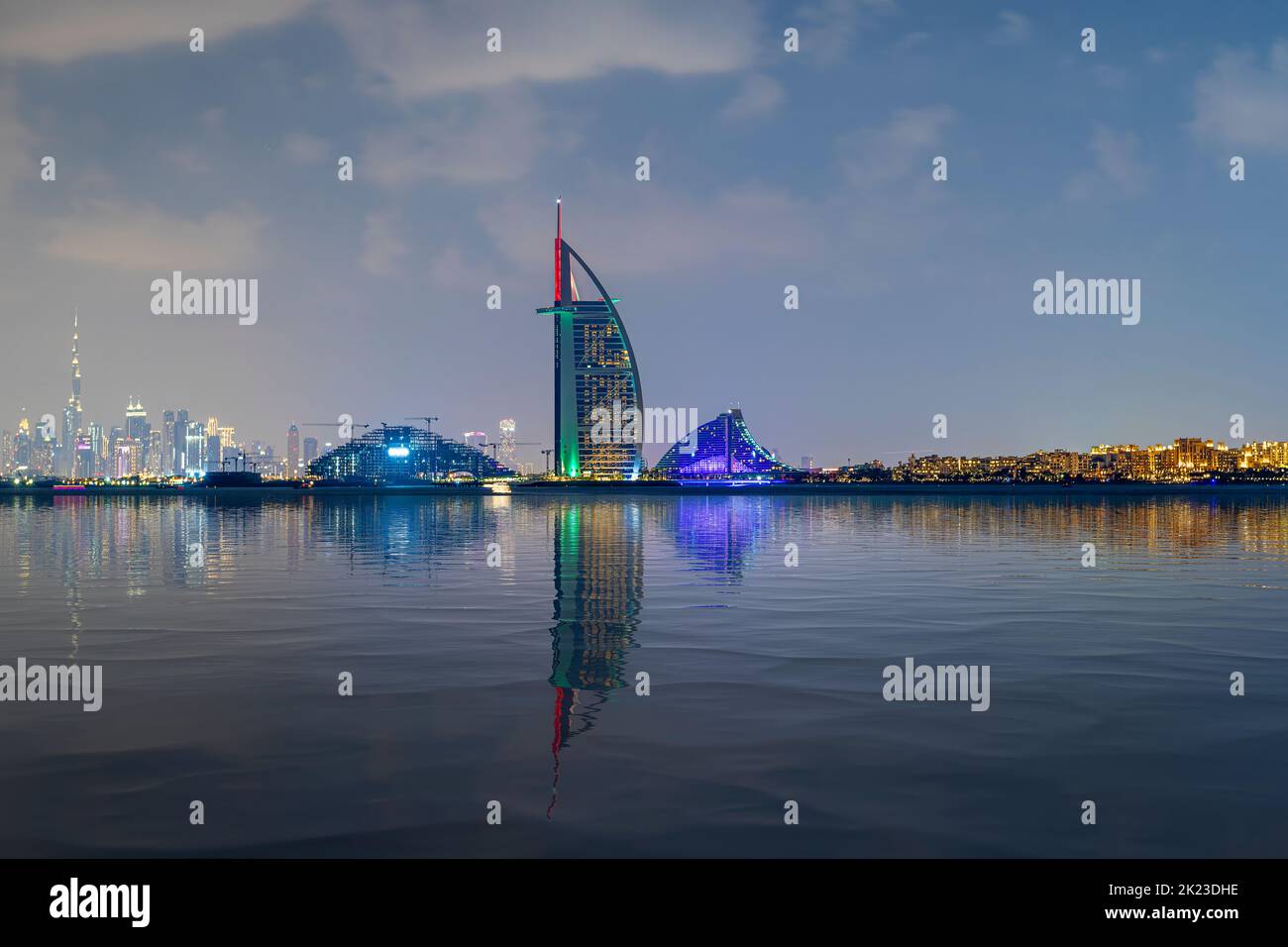 view of Burj Al Arab from Palm Jumaira Stock Photo - Alamy