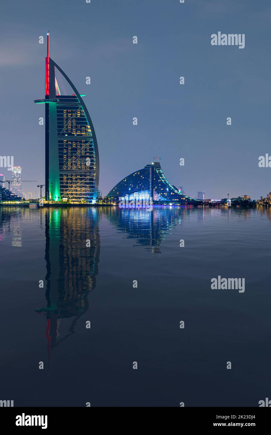view of Burj Al Arab from Palm Jumaira Stock Photo - Alamy