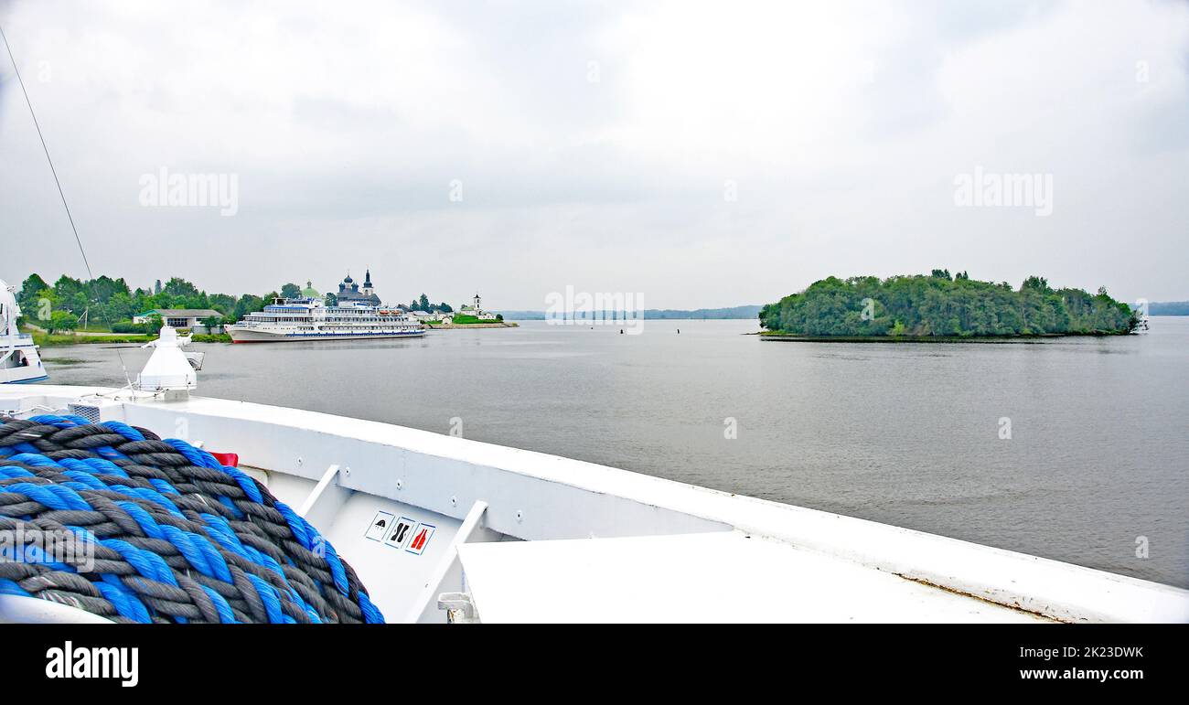 Boats on the River in Russian Federation, Russia Stock Photo - Alamy