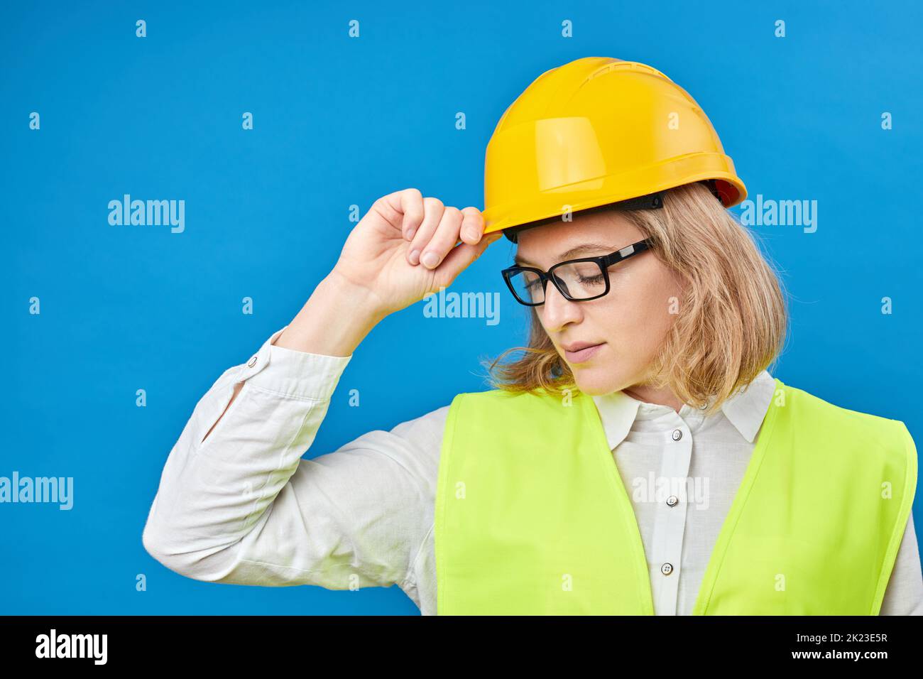 Beautiful female engineer wearing helmet hi-res stock photography and ...