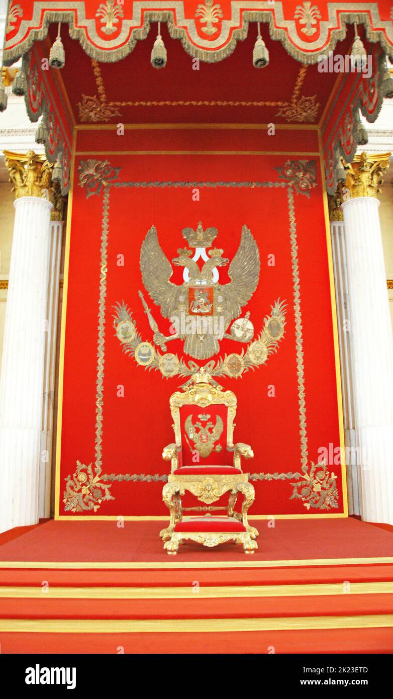 Throne in the Hermitage Palace Museum, Saint Petersburg, Russian ...