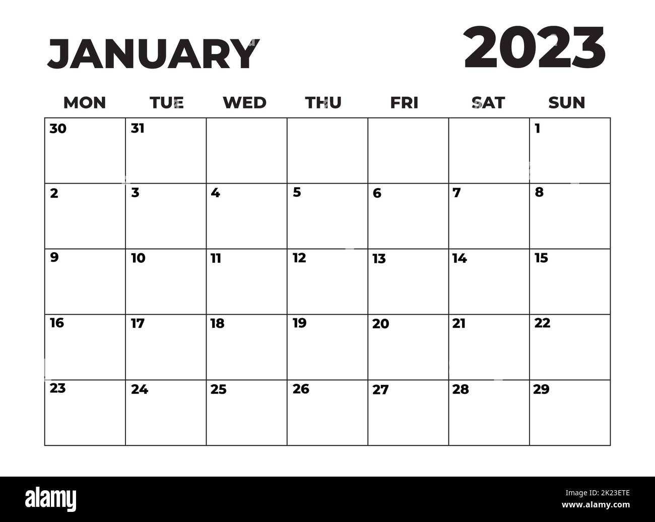 2023 monthly planner Cut Out Stock Images & Pictures - Alamy