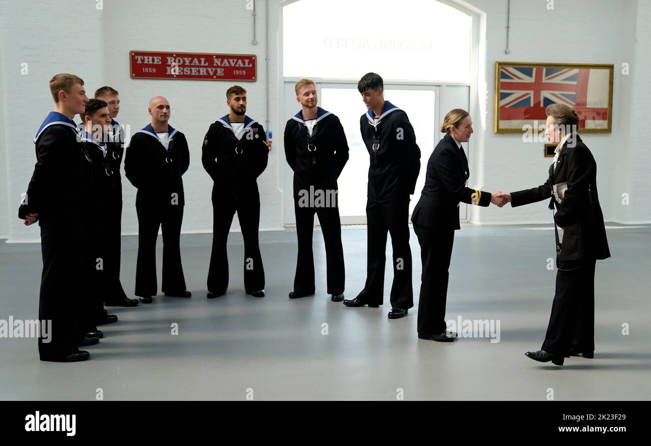 The Princess Royal (right), as Commodore-in-Chief Portsmouth, meets ...