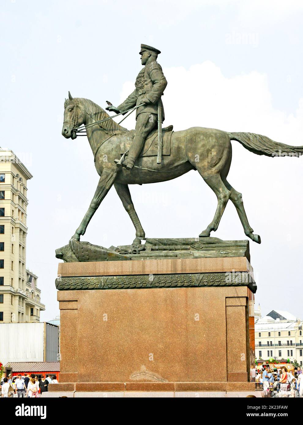 Equestrian statue of Marshal Zhukov in Moscow, Russian Federation Stock ...