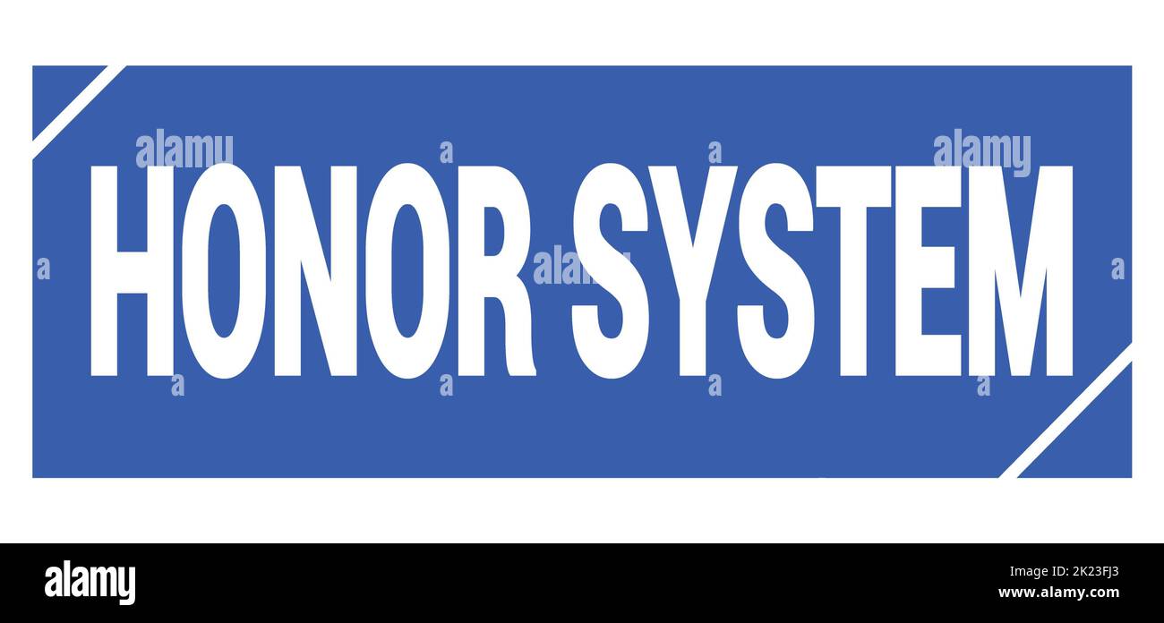 HONOR SYSTEM text written on blue grungy stamp sign Stock Photo - Alamy
