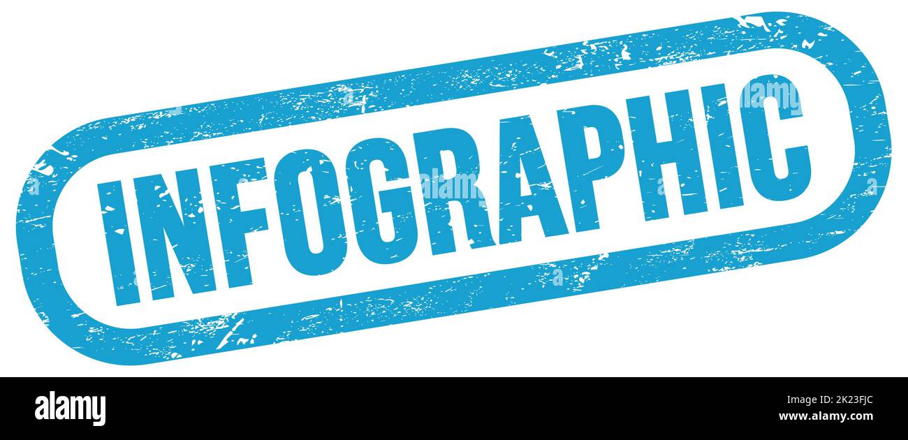 INFOGRAPHIC, text on blue rectangle stamp sign Stock Photo - Alamy