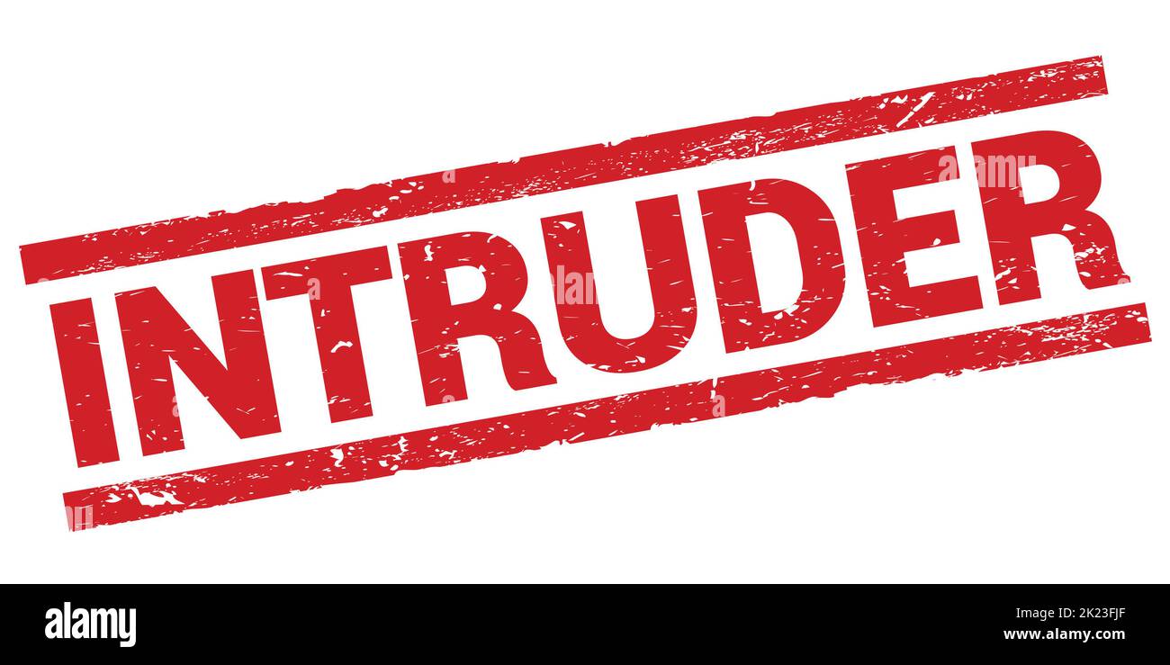 INTRUDER text written on red rectangle stamp sign Stock Photo - Alamy