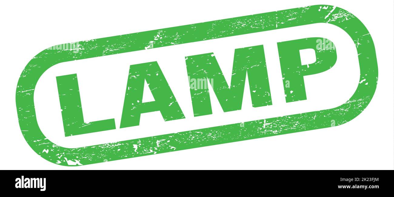 LAMP, text written on green rectangle stamp sign Stock Photo - Alamy