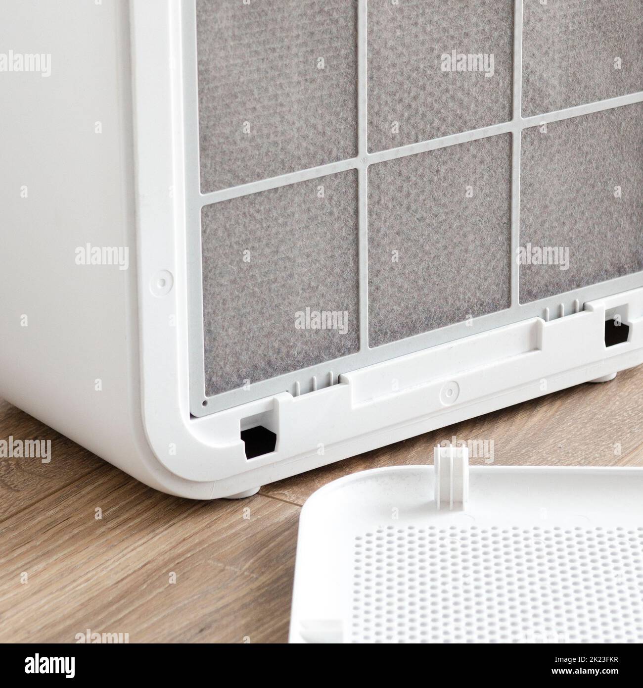 HEPA filter for air purification in the apartment and office is covered ...