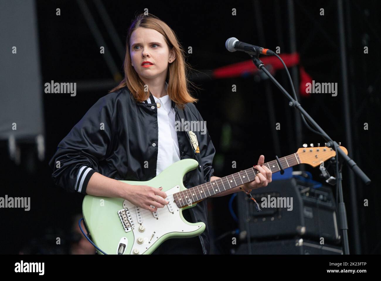 Cassandra Jenkins play on the Mountain Stage on Day Two of the Green ...