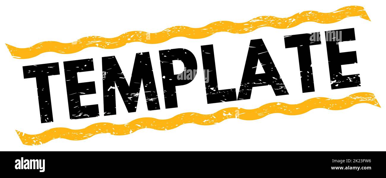 TEMPLATE text written on yellow-black lines stamp sign Stock Photo - Alamy