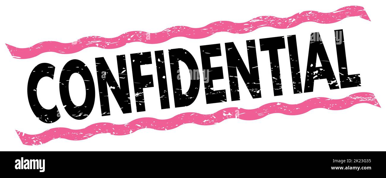 CONFIDENTIAL text written on pink-black lines stamp sign Stock Photo ...