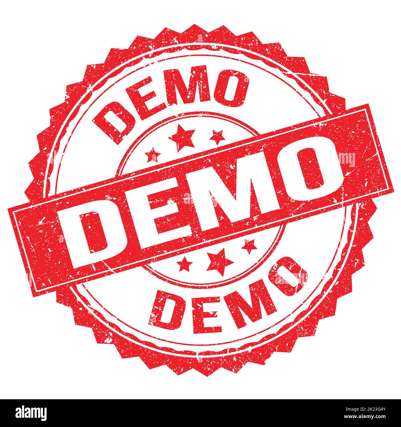 DEMO text written on red round stamp sign Stock Photo - Alamy