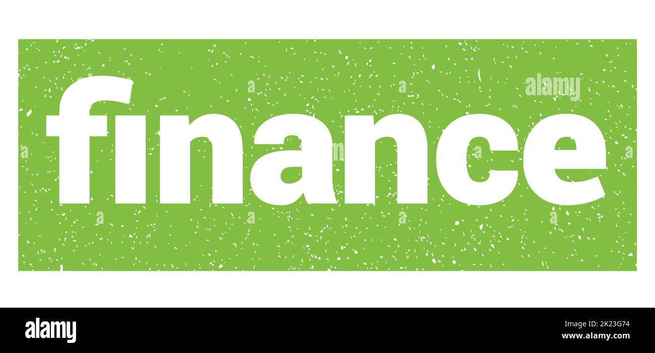 finance text written on green grungy stamp sign Stock Photo - Alamy