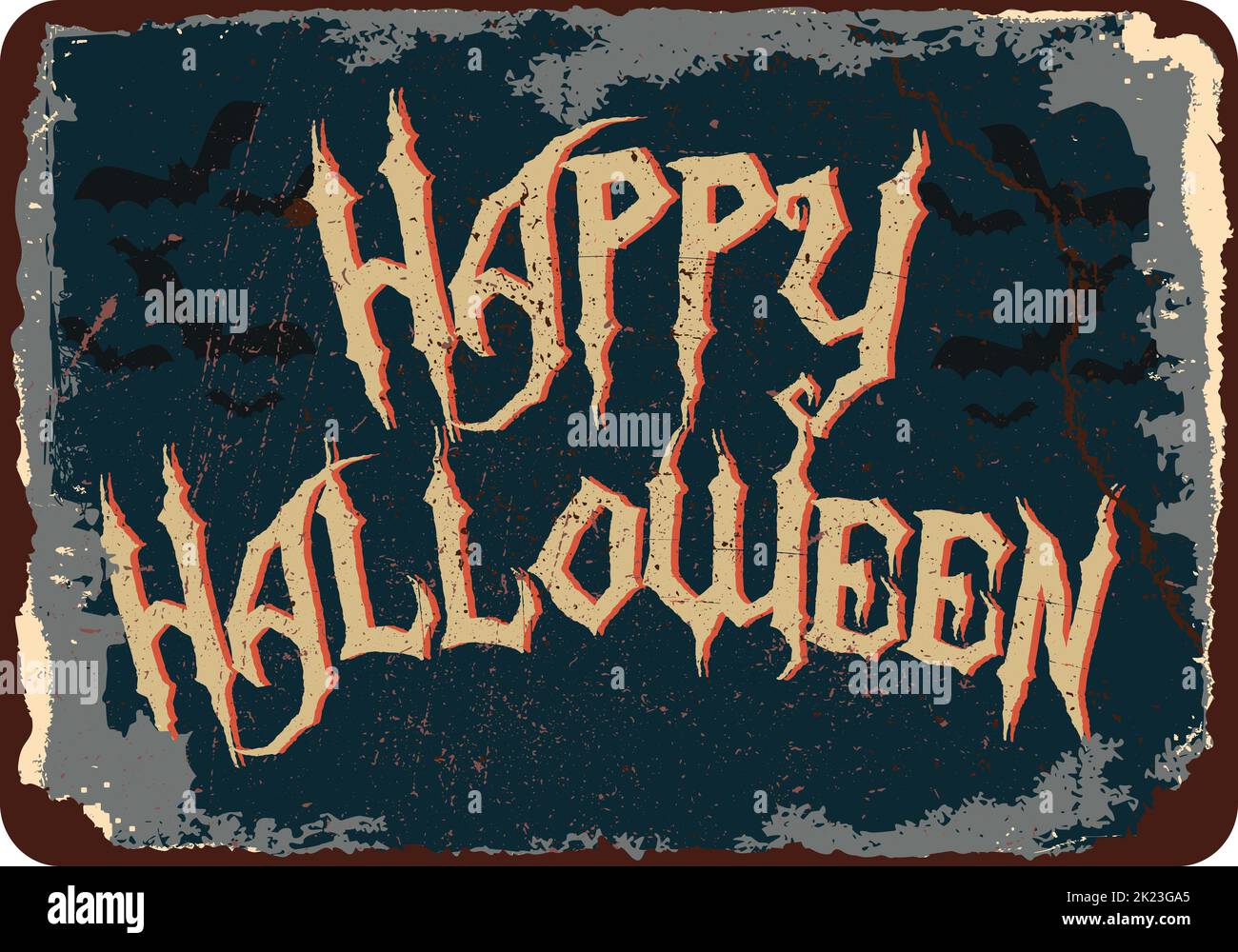 vintage grunge retro happy halloween sign Stock Vector Image & Art - Alamy