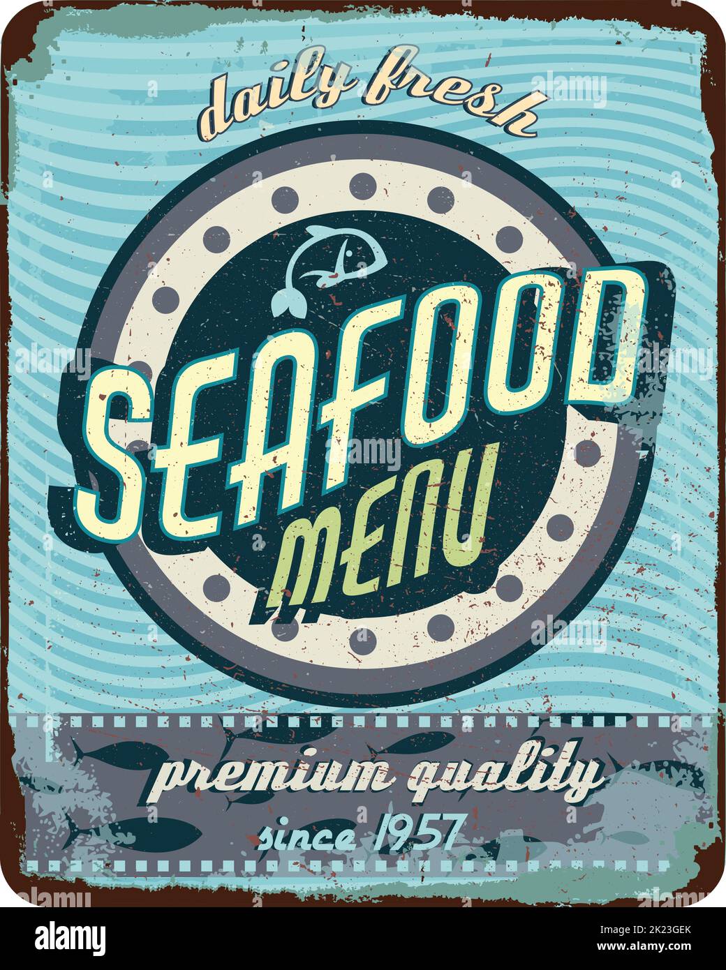 vintage grunge retro signboard menu seafood Stock Vector Image & Art ...
