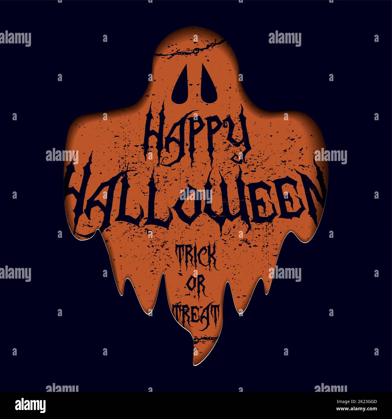 paper cut postcard. happy halloween Stock Vector Image & Art - Alamy