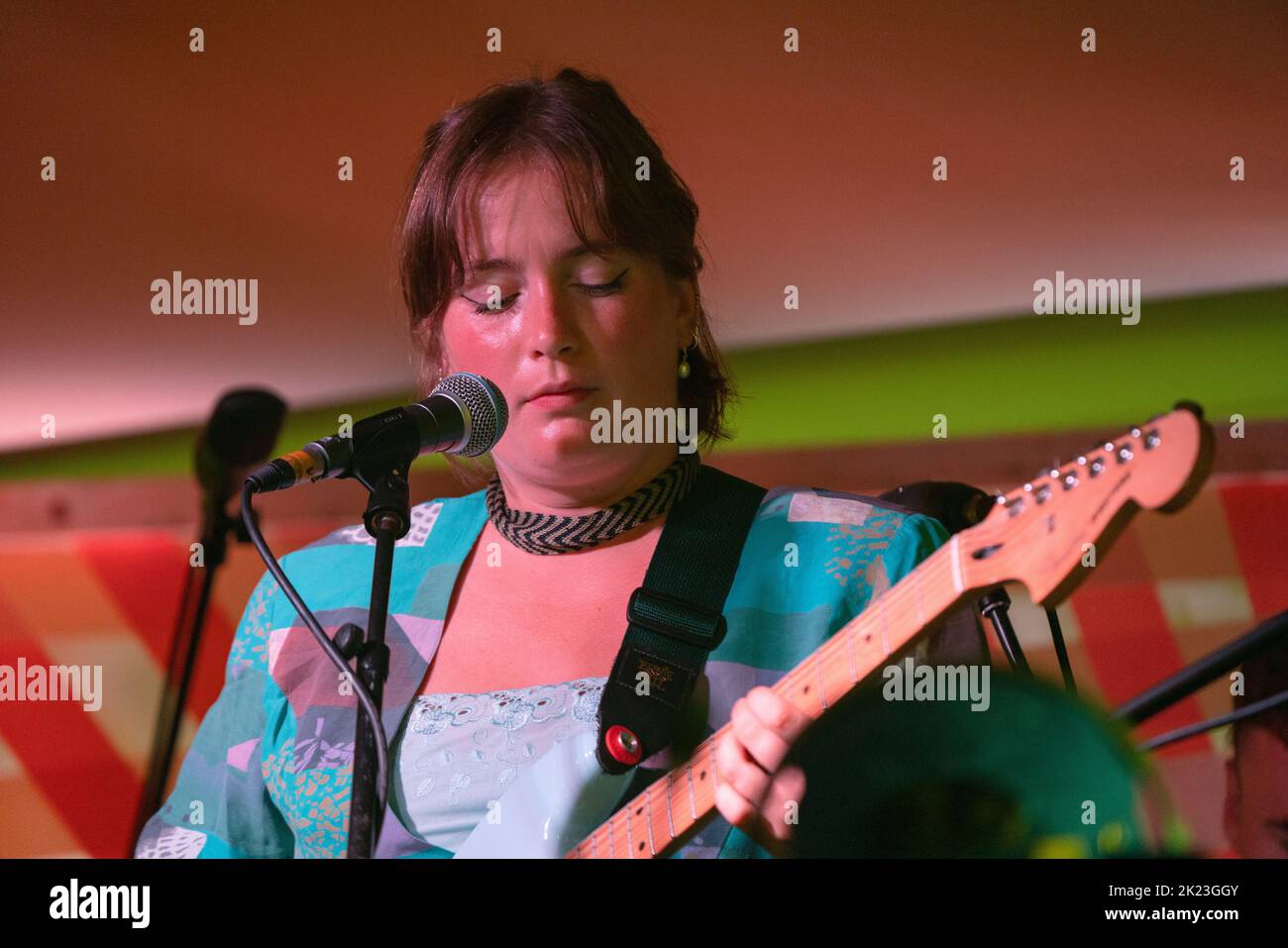 Katy J Pearson plays the Merchandise Stage on Day Two of the Green Man ...