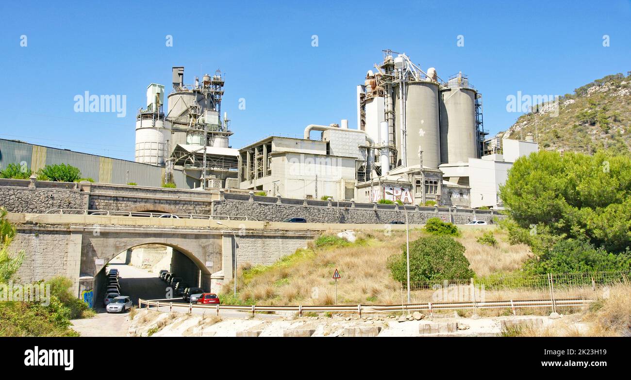 Cement factory in Vallcarca on the coast of El Garraf, Barcelona ...