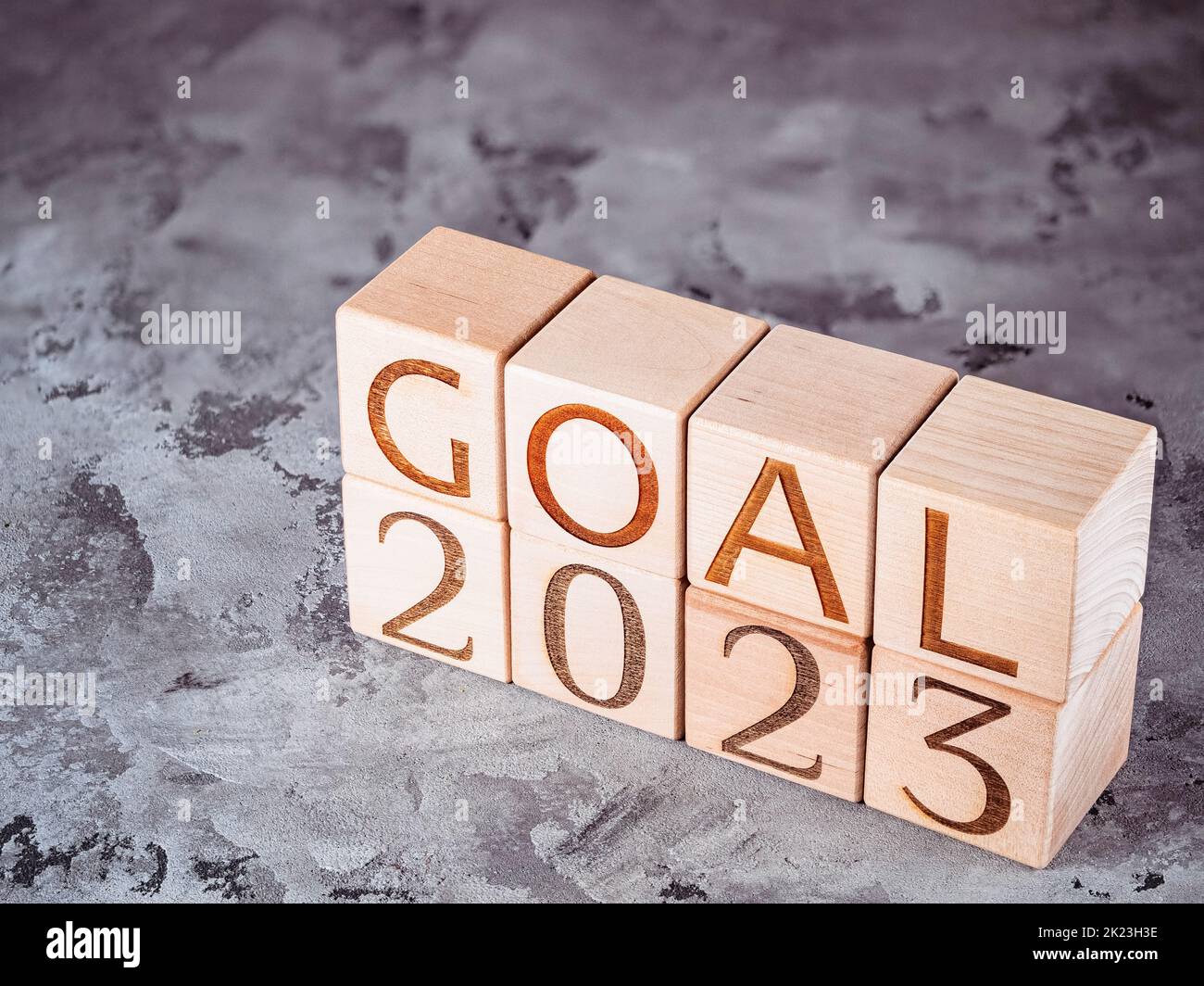 Text 2023 GOALS on wooden cubes as a motivation concept Stock Photo - Alamy