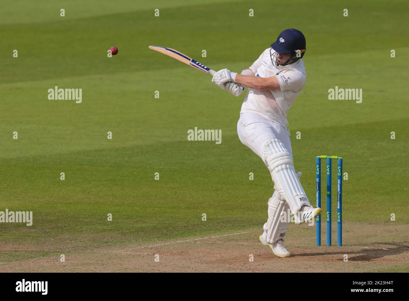 22 September, 2022. London, UK. Yorkshire’s Jordan Thompson batting as ...