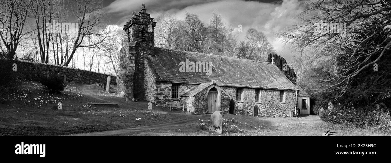 Spring view over Matterdale Church, Matterdale village; Lake District ...