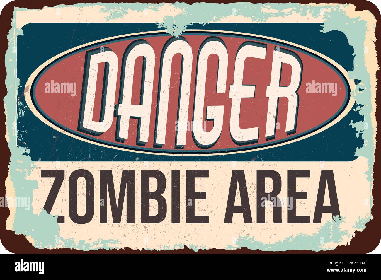 vintage grunge retro danger zombie arena sign Stock Vector Image & Art ...