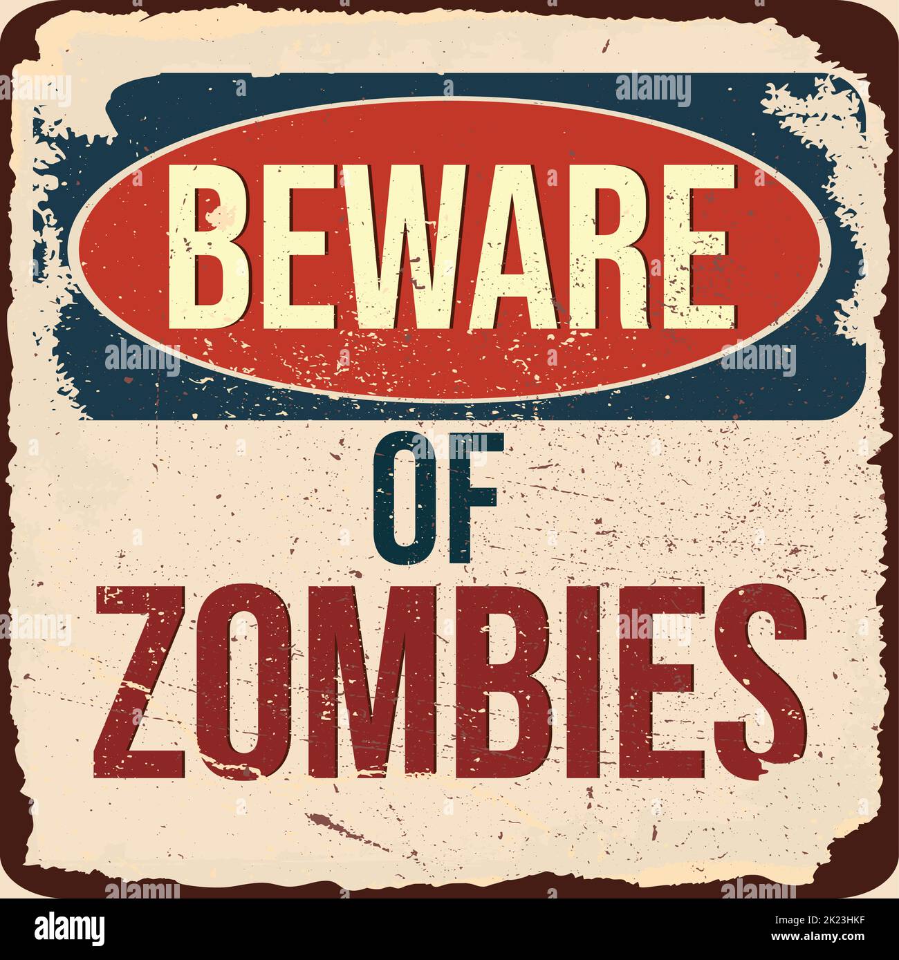 vintage grunge retro beware of zombies sign Stock Vector Image & Art ...
