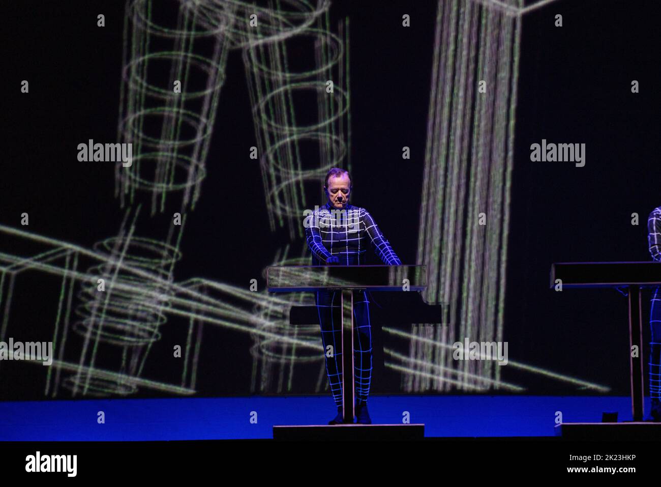 Kraftwerk put on their 3D show on the Mountain Stage at the Green Man ...