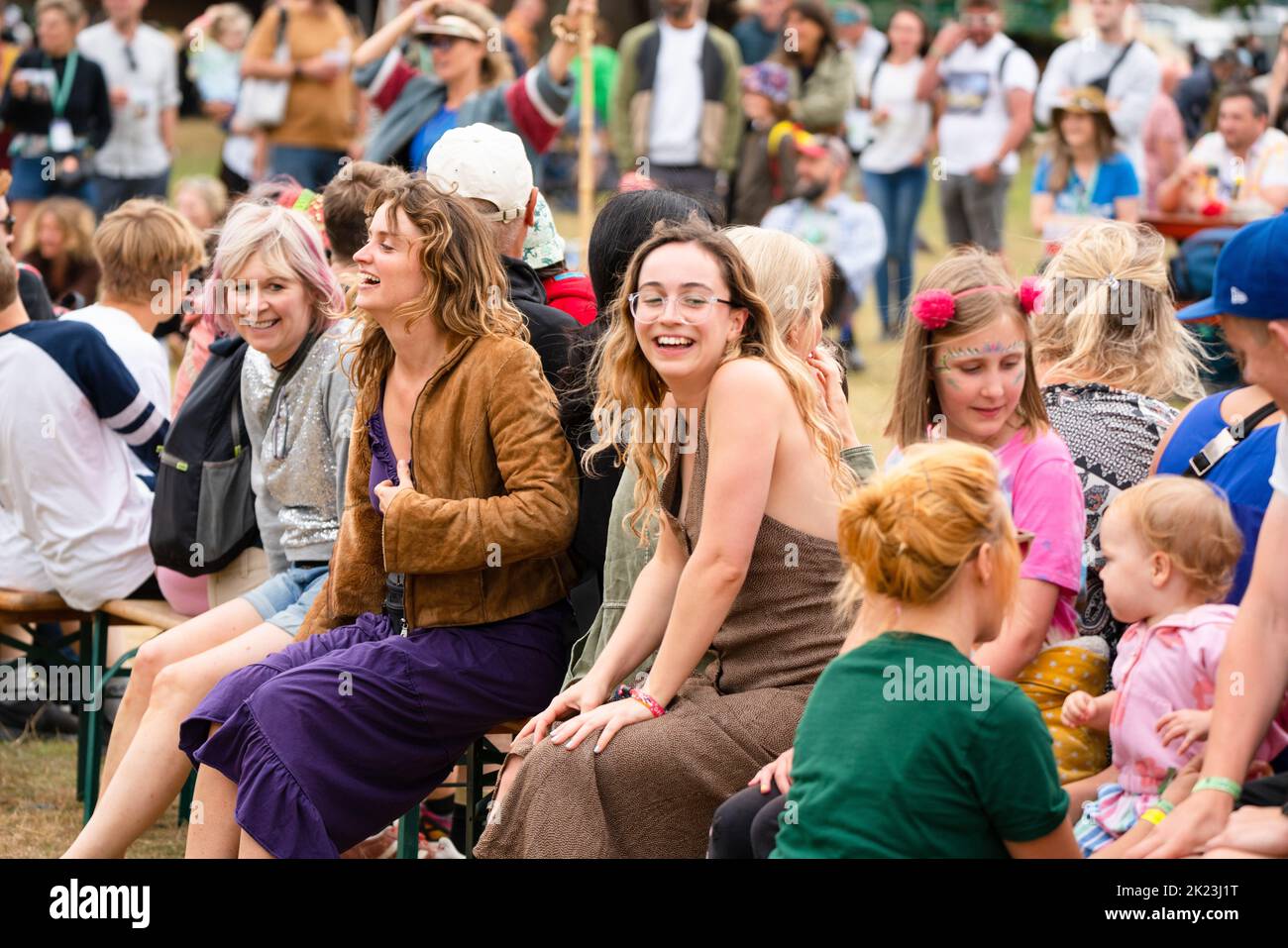 Musical chairs comedy party games with families at the Green Man 2022 ...