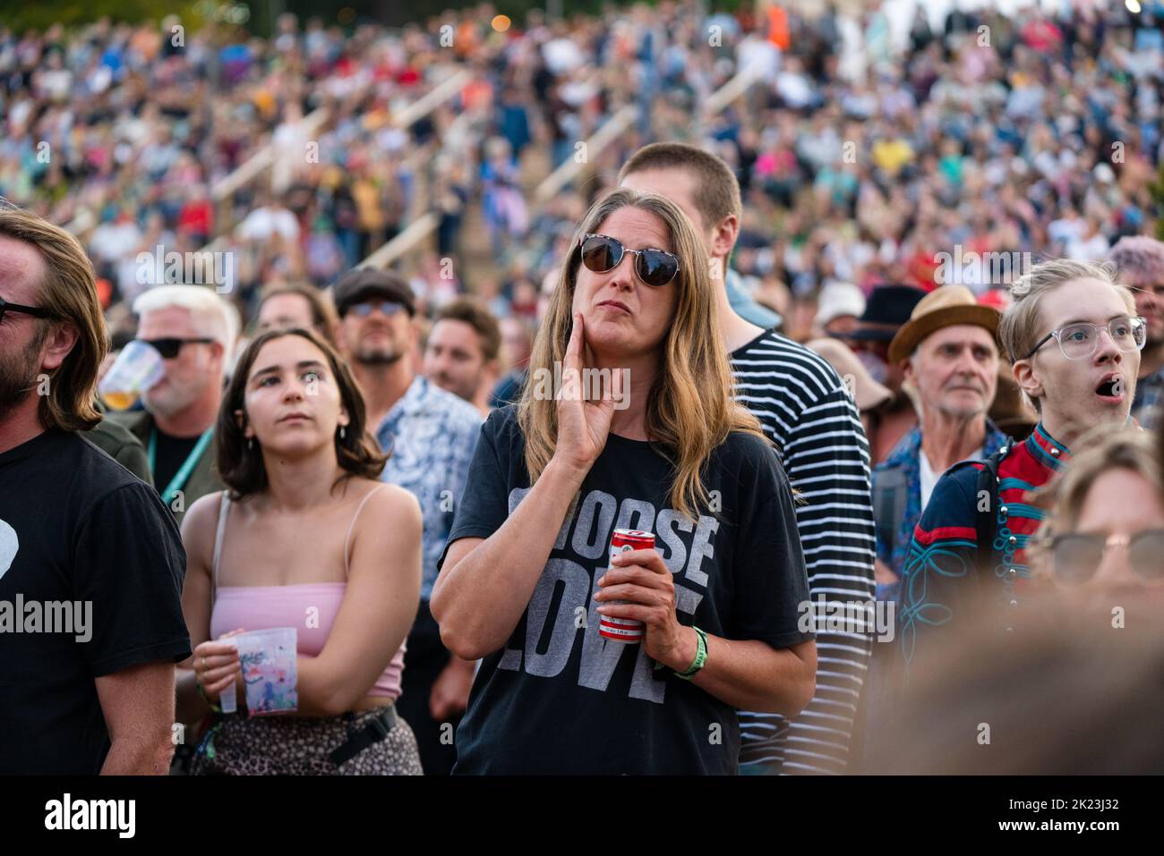 Family moments in the crowd at the main stage on Day Two of the Green ...