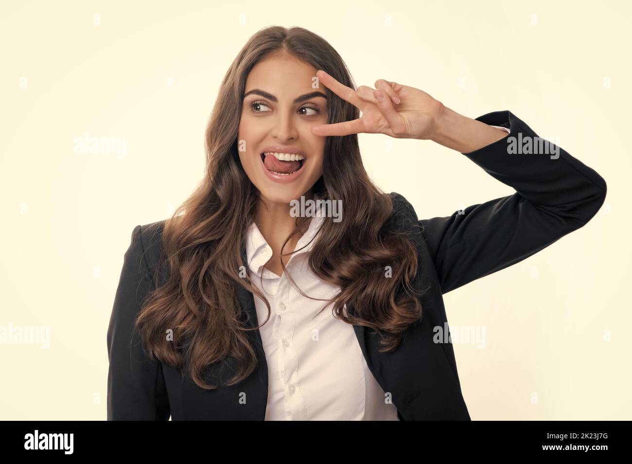 V sign gesture hi-res stock photography and images - Alamy