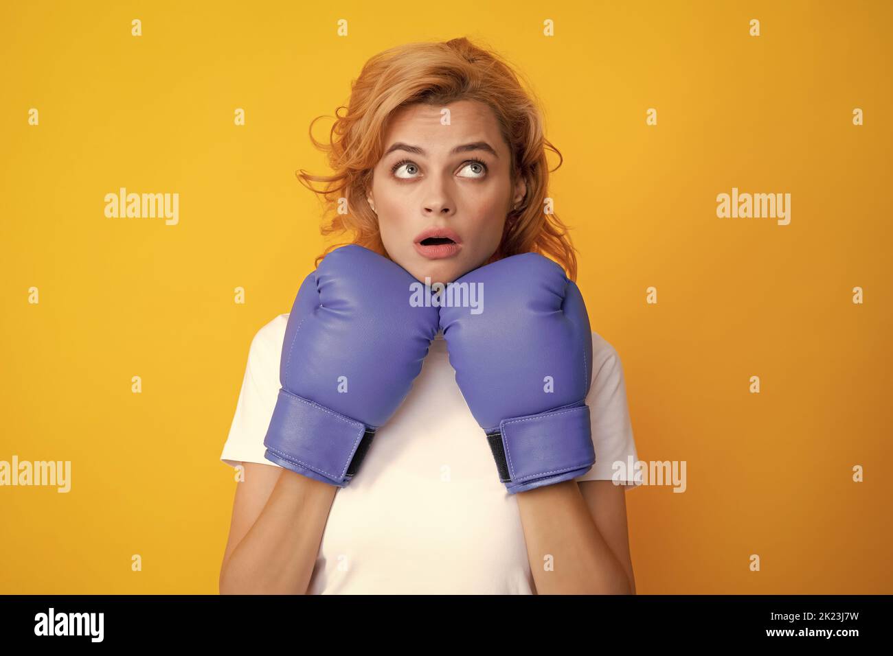 Woman boxing funny face on hi-res stock photography and images - Alamy