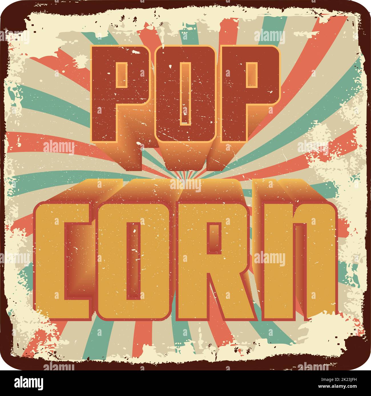 pop corn vintage grunge retro sign Stock Vector Image & Art - Alamy