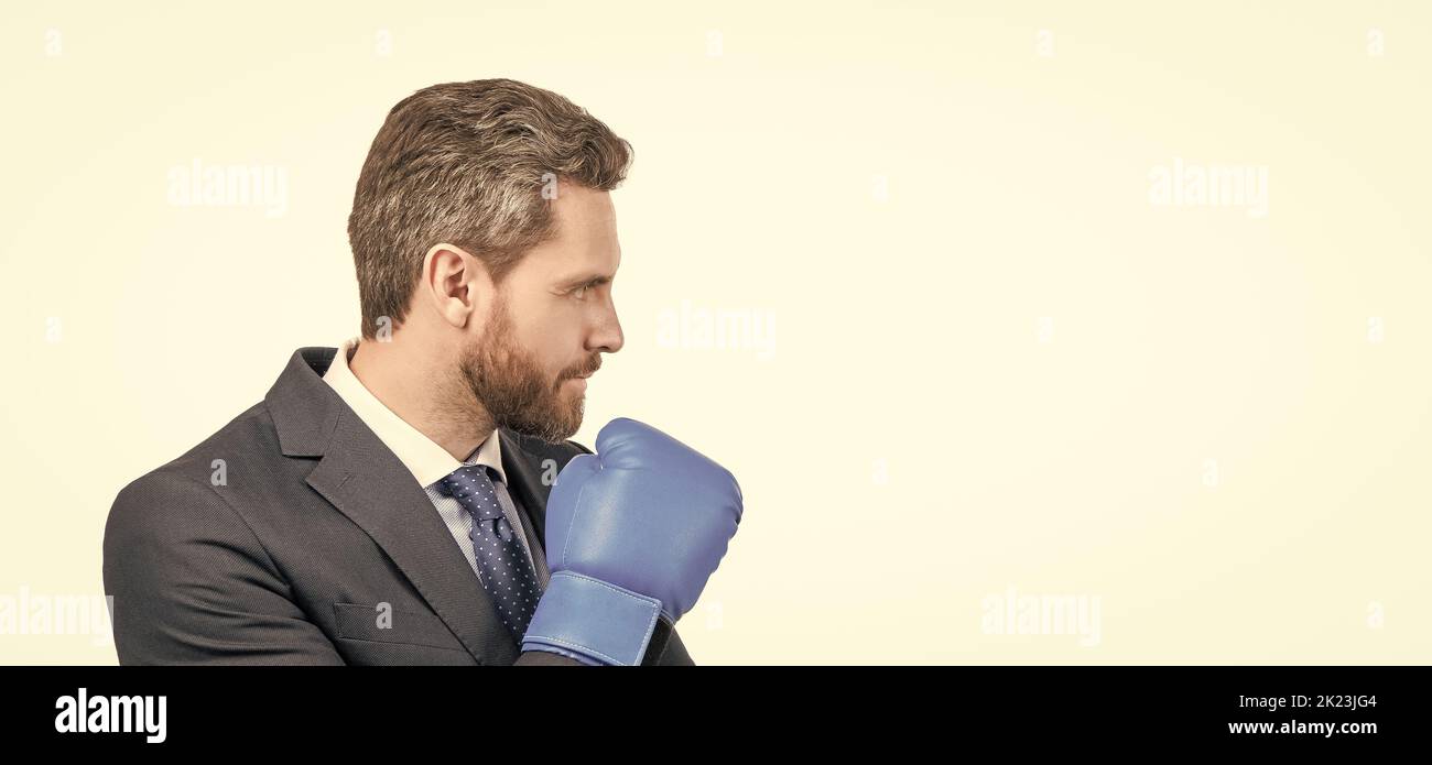 Never stop fighting. Businessman in boxing position. Professional man ...