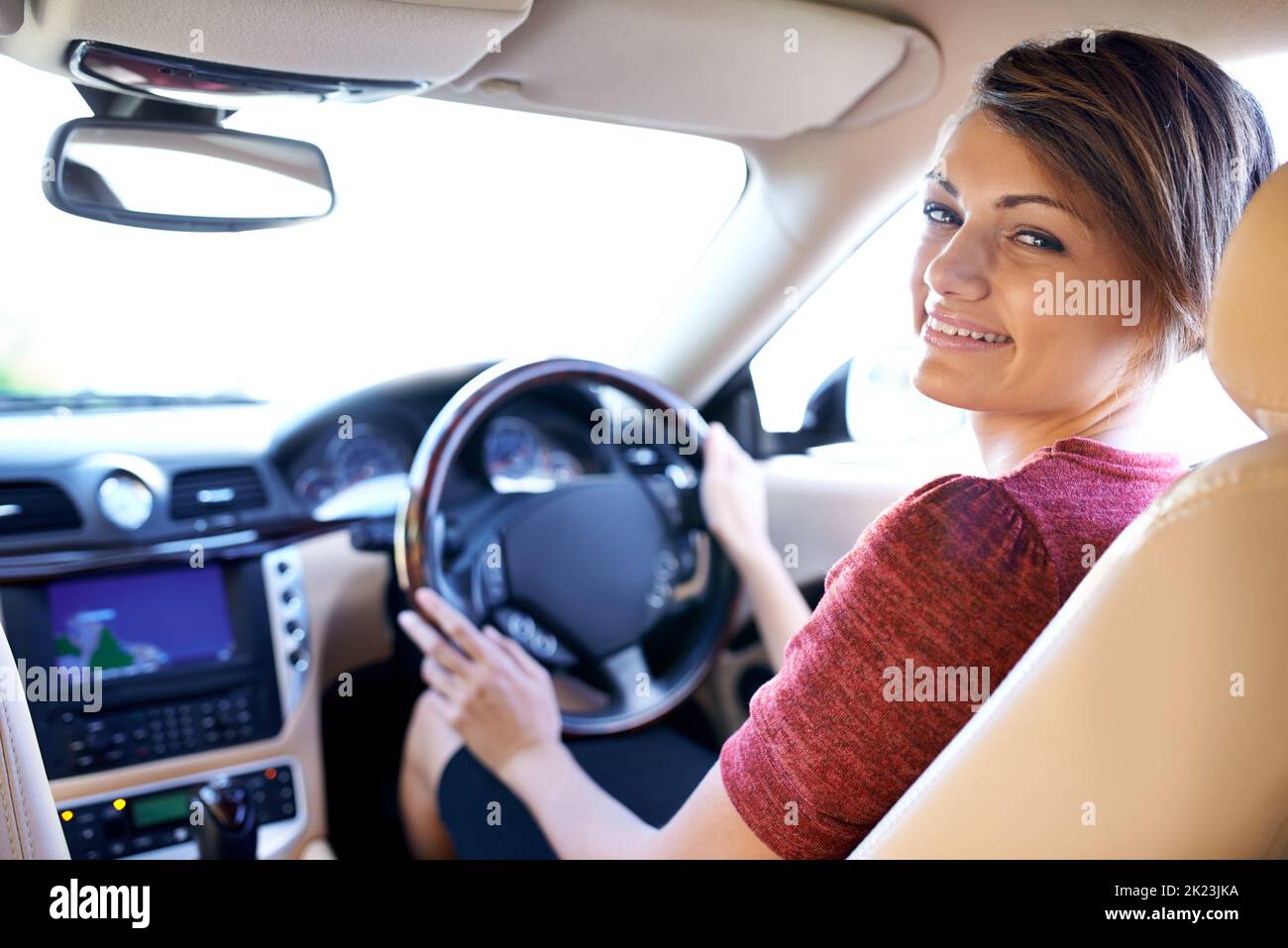 Theres no better way to roadtrip. a beautiful young woman driving a ...