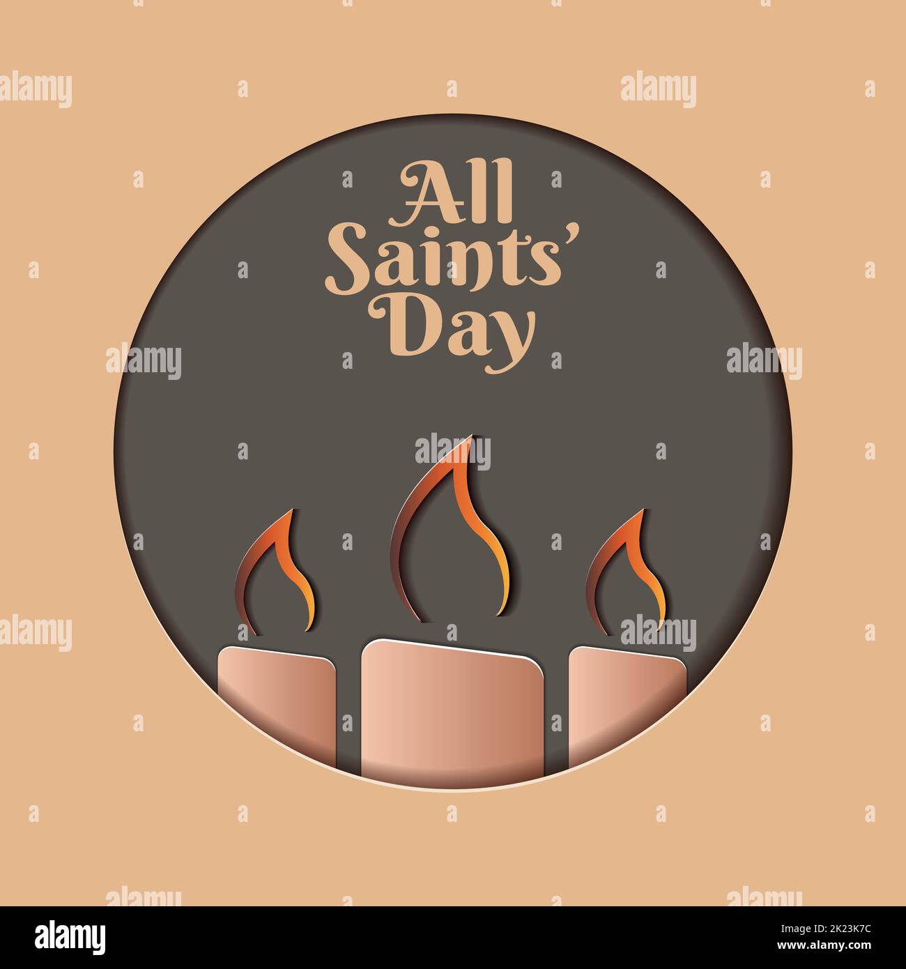 paper cut postcard. all saints day Stock Vector Image & Art - Alamy