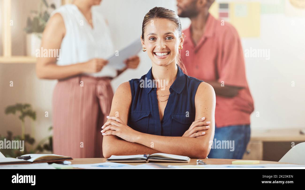 Happy female office worker manager hi-res stock photography and images ...