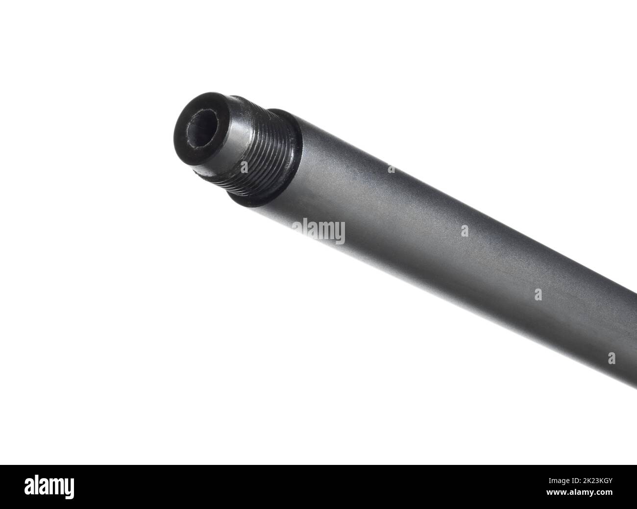 Threaded rifle barrel isolated on a white background Stock Photo - Alamy