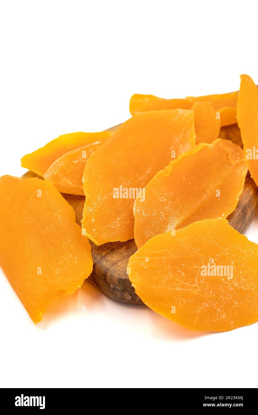Dried Mango Slice Isolated On White Background Dried Fruit In Sunlight
