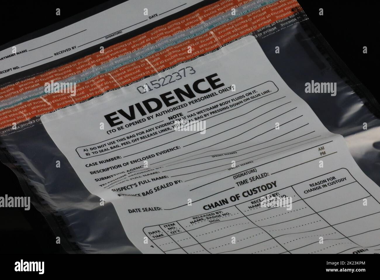 Crime scene evidence holder Stock Photo - Alamy