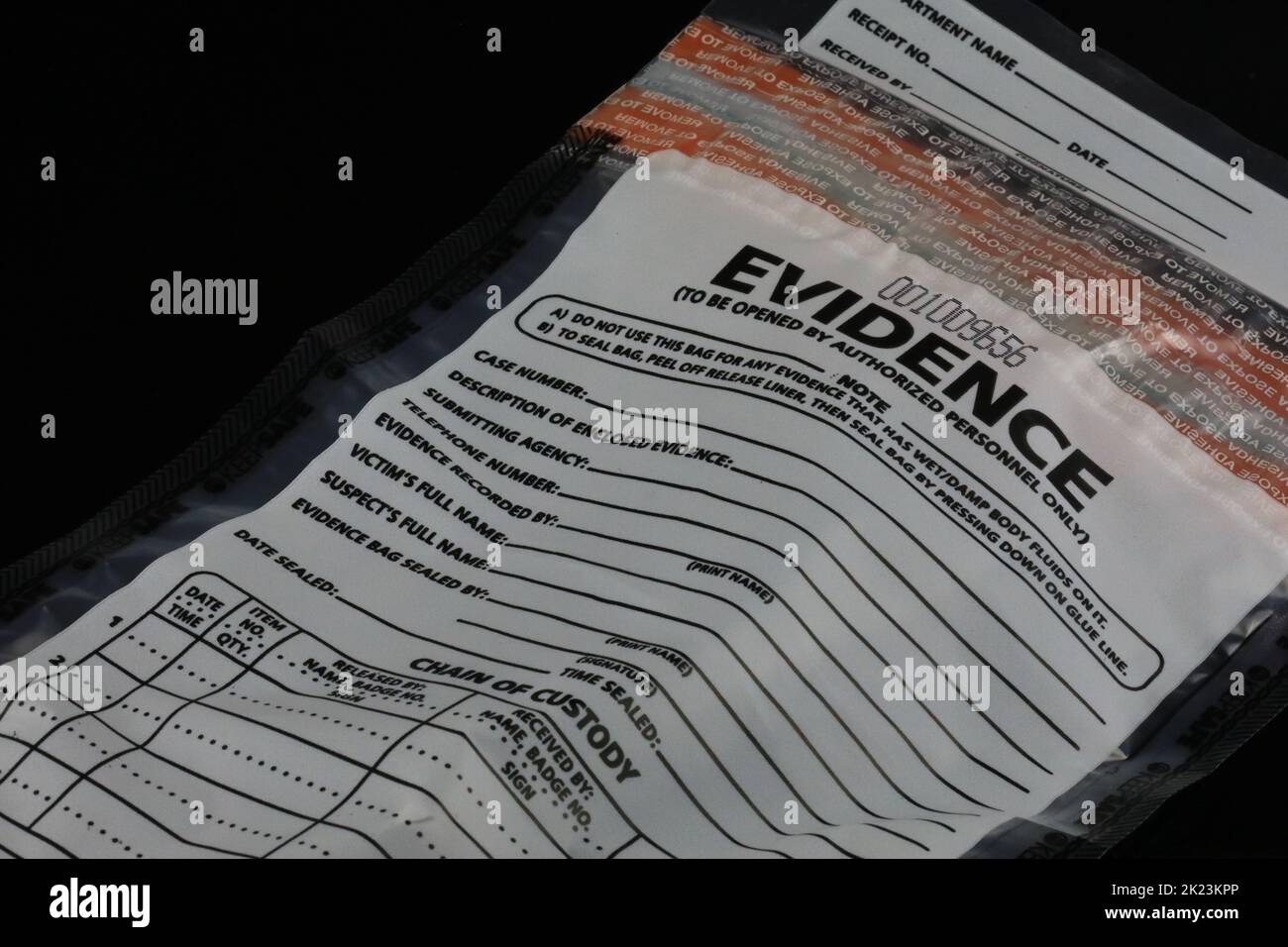 Police evidence envelope for DNA clues Stock Photo - Alamy