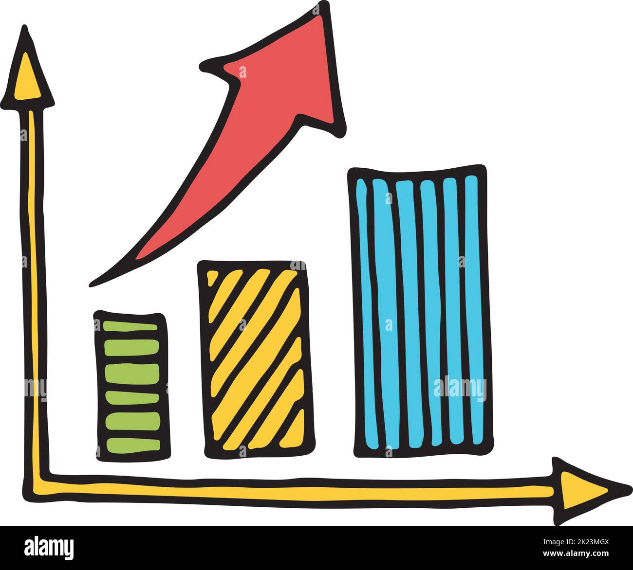 Business chart icon. Color doodle. Data diagram Stock Vector Image ...