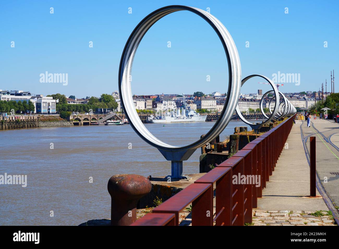 NANTES, FRANCE -10 AUG 2022- View of Les Anneaux (the rings), an iconic ...