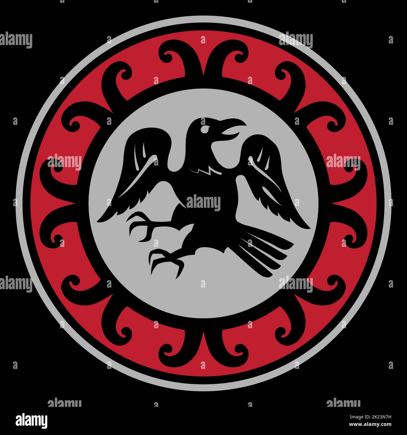 Design in Old Norse style. Viking shield with Scandinavian-Celtic ...