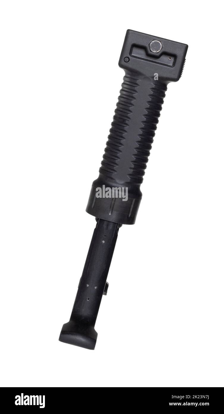 Fore-end grip for an AR-15 that opens into a bipod isolated on white ...