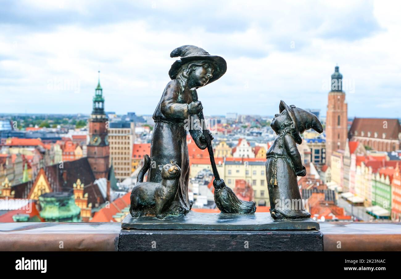 Wroclaw, Poland - September 27, 2019: Wroclaw Dwarfs. Witches Tekla and ...